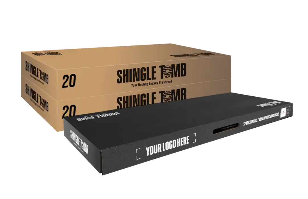 Custom-Branded Shingle Boxes for Roof Marketing | Shingle Tomb